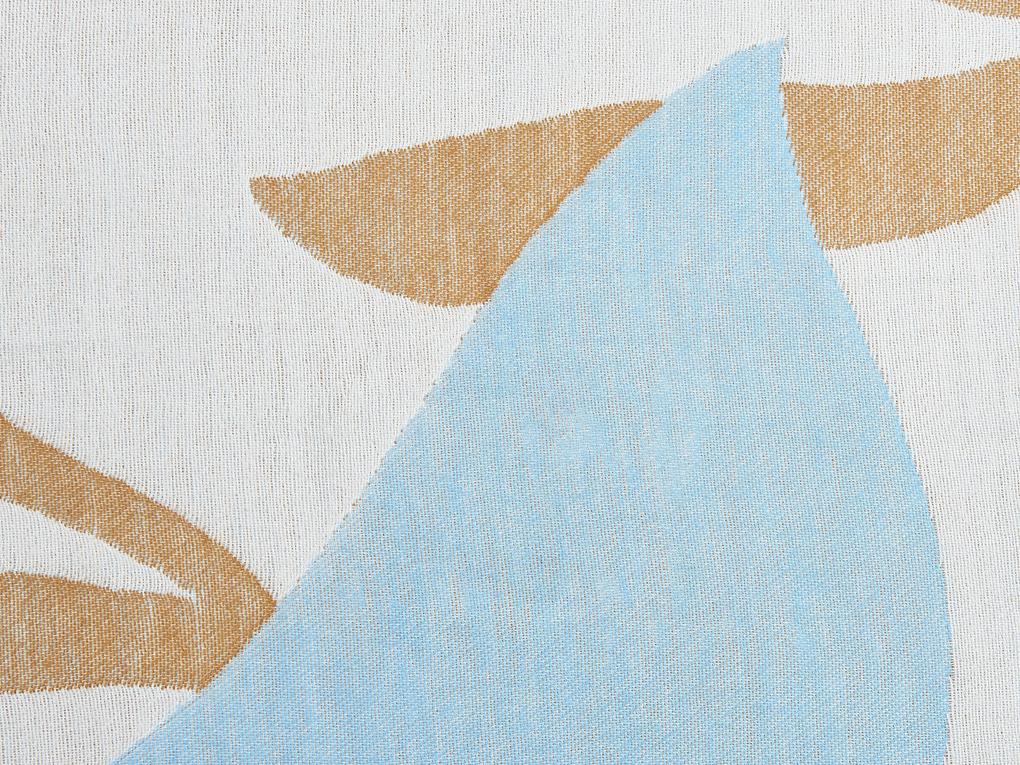 Deka 130 x 170 cm béžová/ modrá HAKUI Beliani