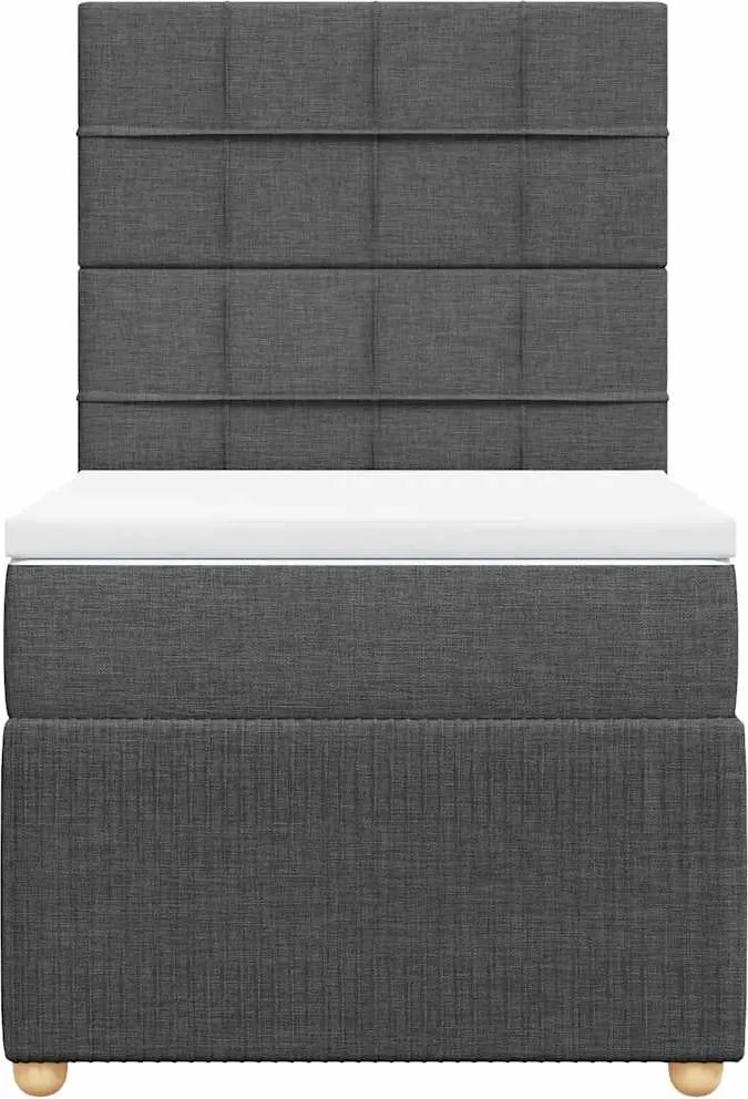 Box spring postel s matrací tmavě šedá 100 x 200 cm textil 3291968