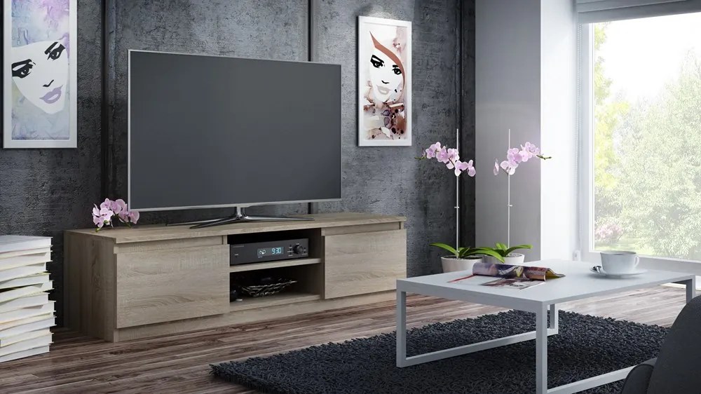 TPS Stolek pod televizi RTV MALVA 140 cm - Dub sonoma