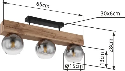 Globo 15656-3D - Lustr přisazený MOITAS 3xE27/40W/230V