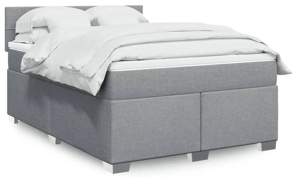 Box spring postel s matrací světle šedá 140 x 200 cm textil 3288211