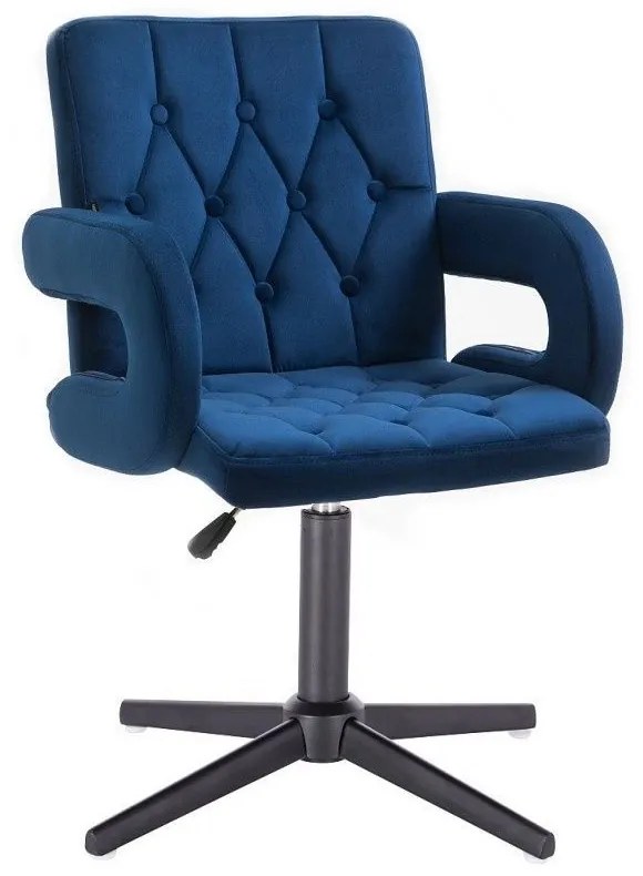 LuxuryForm DESIGN Židle BOSTON VELUR na černém kříži - modrá