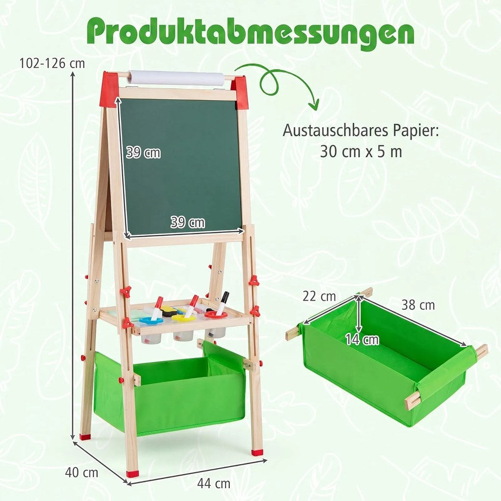 Costway Výškově nastavitelná kreslící tabule pro děti, oboustranný stojan