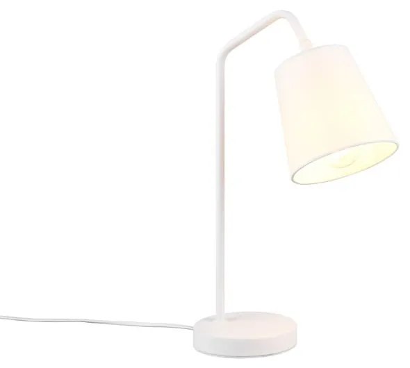 Bílá stolní lampa s textilním stínidlem (výška 45 cm) Buddy – Trio