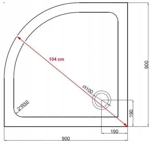 BPS-koupelny Čtvrtkruhový sprchový kout HYD-RK94B 90x90 cm bílá/transparent + vanička HYD-RSV-ST01B bílá