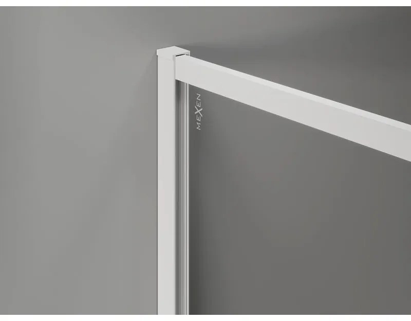 Mexen Kioto-F, sprchová zástěna s rámem 180 x 202 cm, 8 mm čiré sklo, bílý profil, 800-180-104-20-00