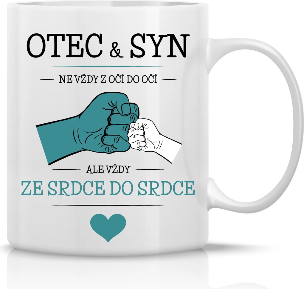 OTEC & SYN - klasický bílý keramický hrníček 300 ml