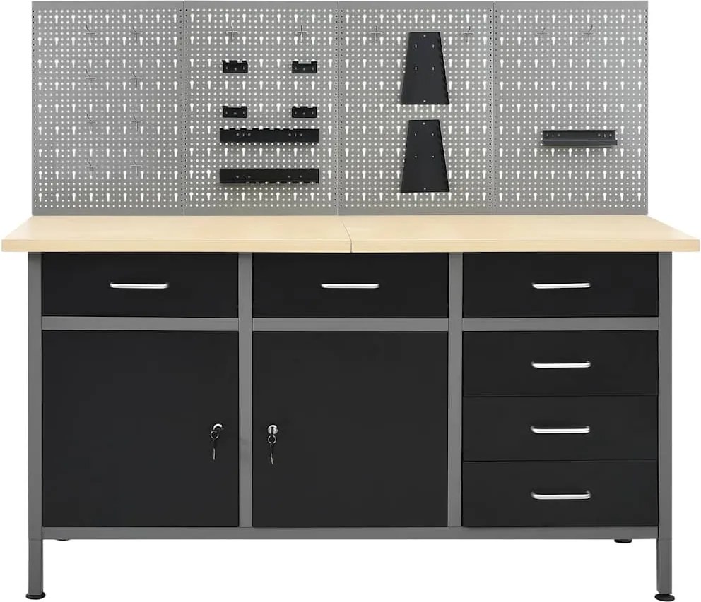 Pracovní stůl se čtyřmi nástěnnými panely 3053430