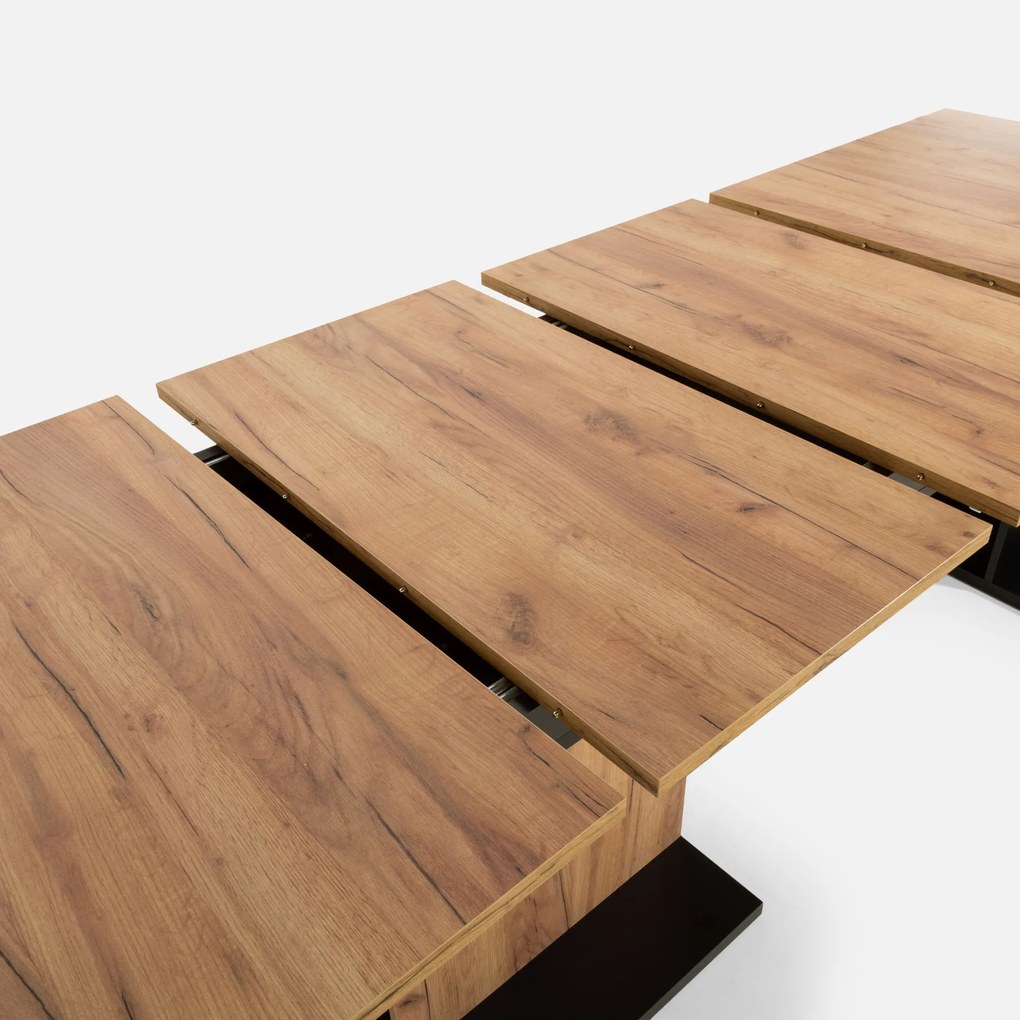 Jídelní rozkládací stůl Venetto 160/410 cm dub Craft zlatý/černý