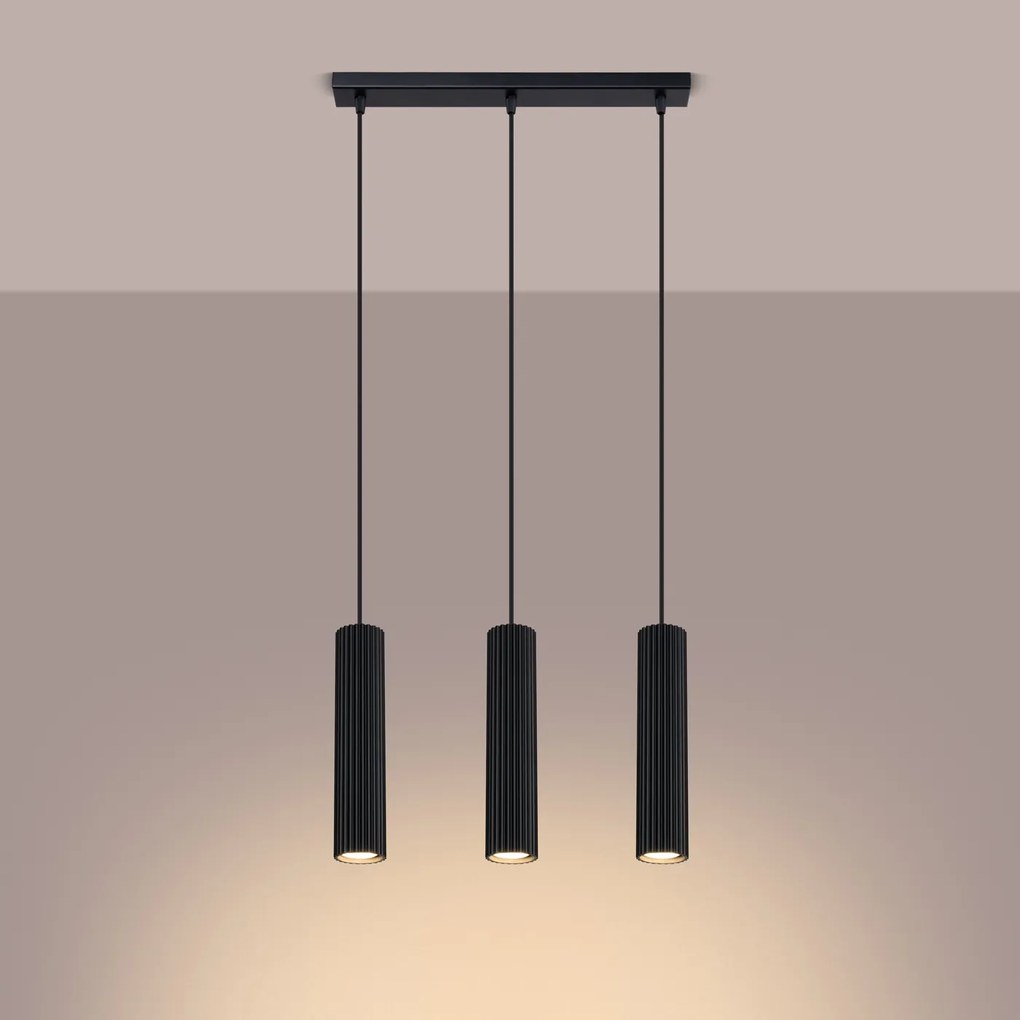 Sollux Lighting Závěsné svítidlo KARBON 3L černé