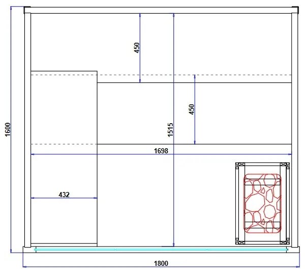 BPS-koupelny Kombinovaná sauna 2v1 - Infrasauna + finská sauna 180x160, 4-5 osob
