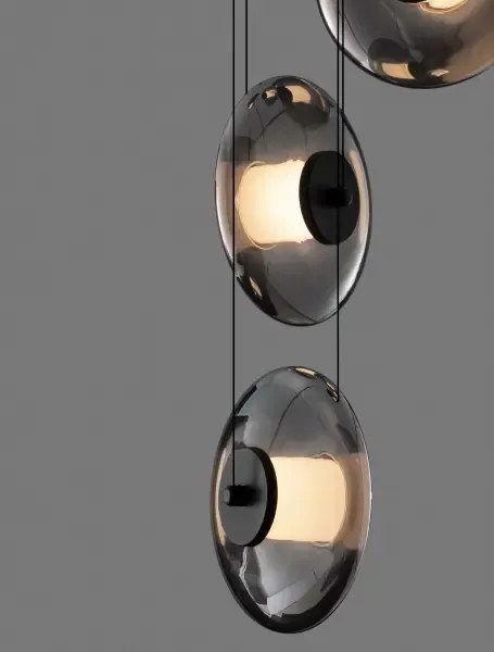 LED stmívatelný černo-šedý moderní lustr Skia 220