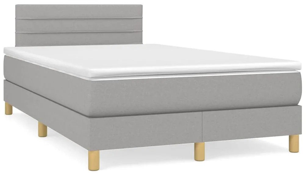 Box spring postel s matrací a LED světle šedá 120x190 cm textil 3270095
