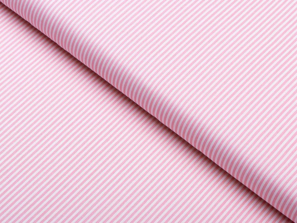 Biante Bavlněný povlak na polštář s lemem Sandra SA-255 Růžovo-bílé proužky 45 x 45 cm