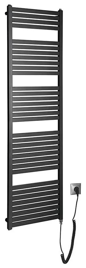 Aqualine - Koupelnový elektrický radiátor TONDI-E 600W/230V 169 cm matná černá DE446T