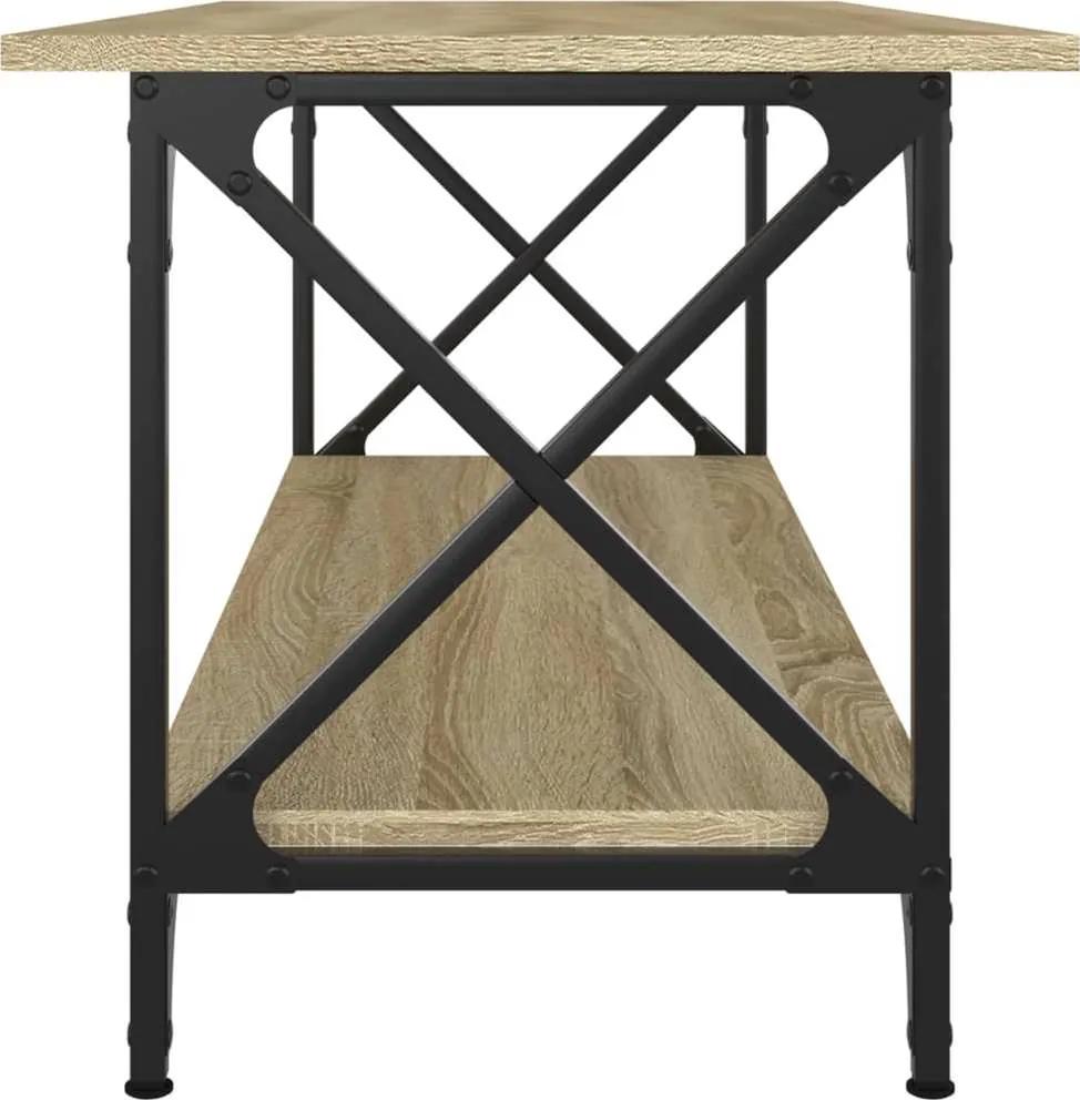 vidaXL Konferenční stolek 100x45x45 cm kompozitní dřevo a železo [823313] Barva: kouřový dub