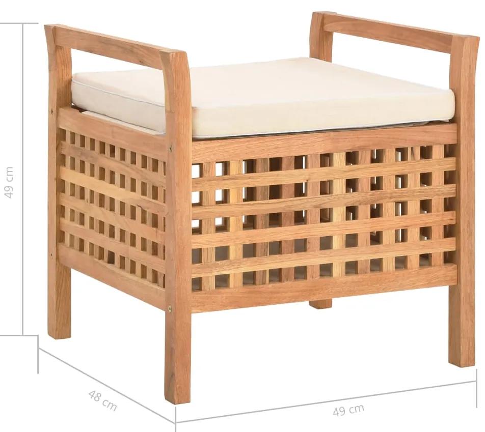 Úložná lavice Bosler - masivní ořechové dřevo | 49x48x49 cm