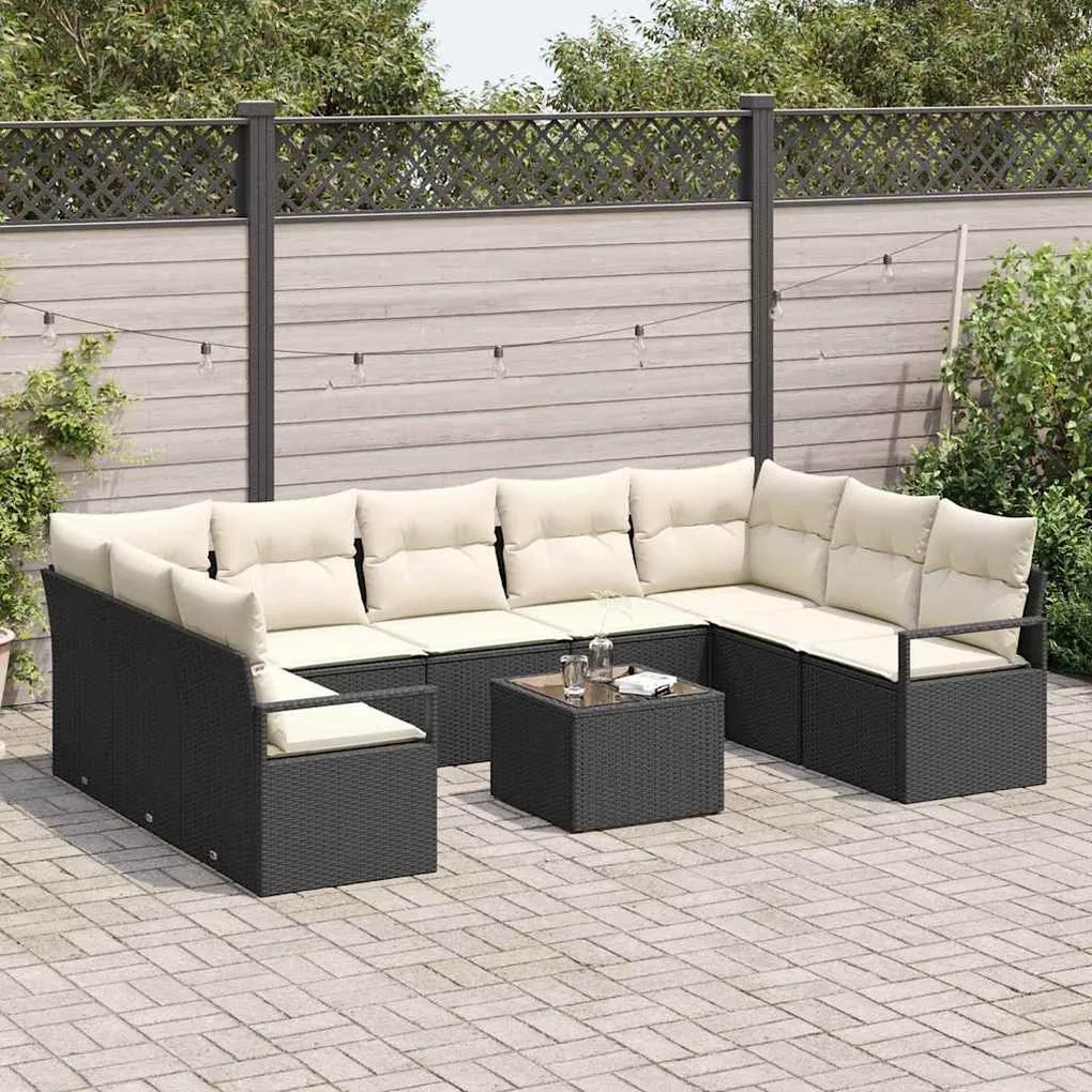 Set pohovek 10 ks Černá polyratan 3346547