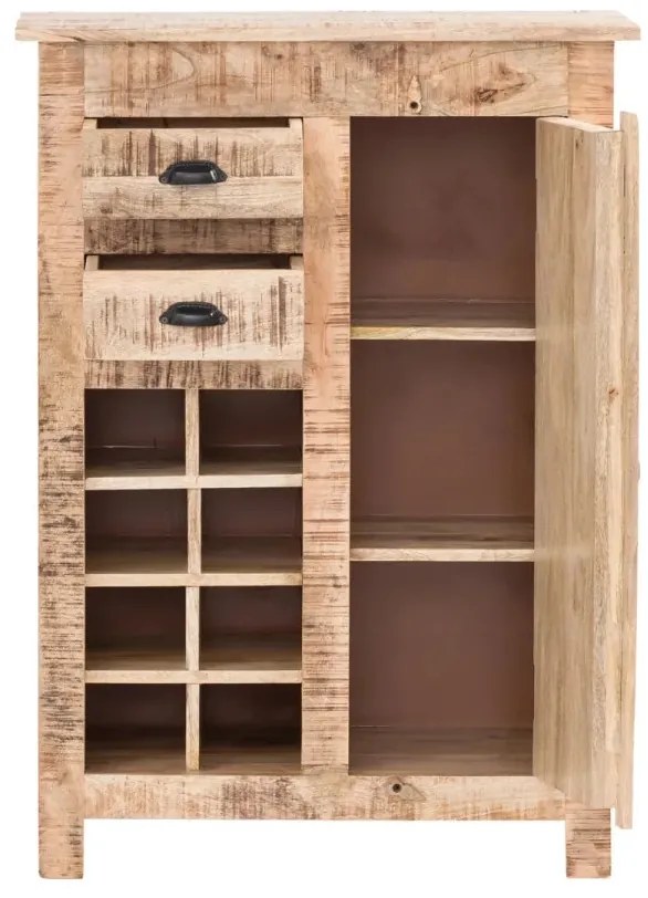 furniture-nabytek.cz - Masivní komoda Highboard Carino z mangového dřeva, lakovaná, přírodní barva