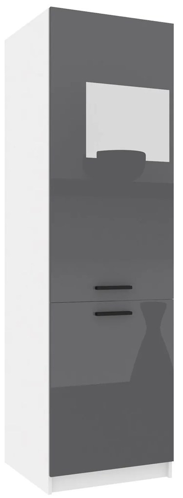 Vysoká kuchyňská skříňka Belini na vestavnou lednici 60 cm šedý lesk  INF SSL60/1/WT/S/0/B1