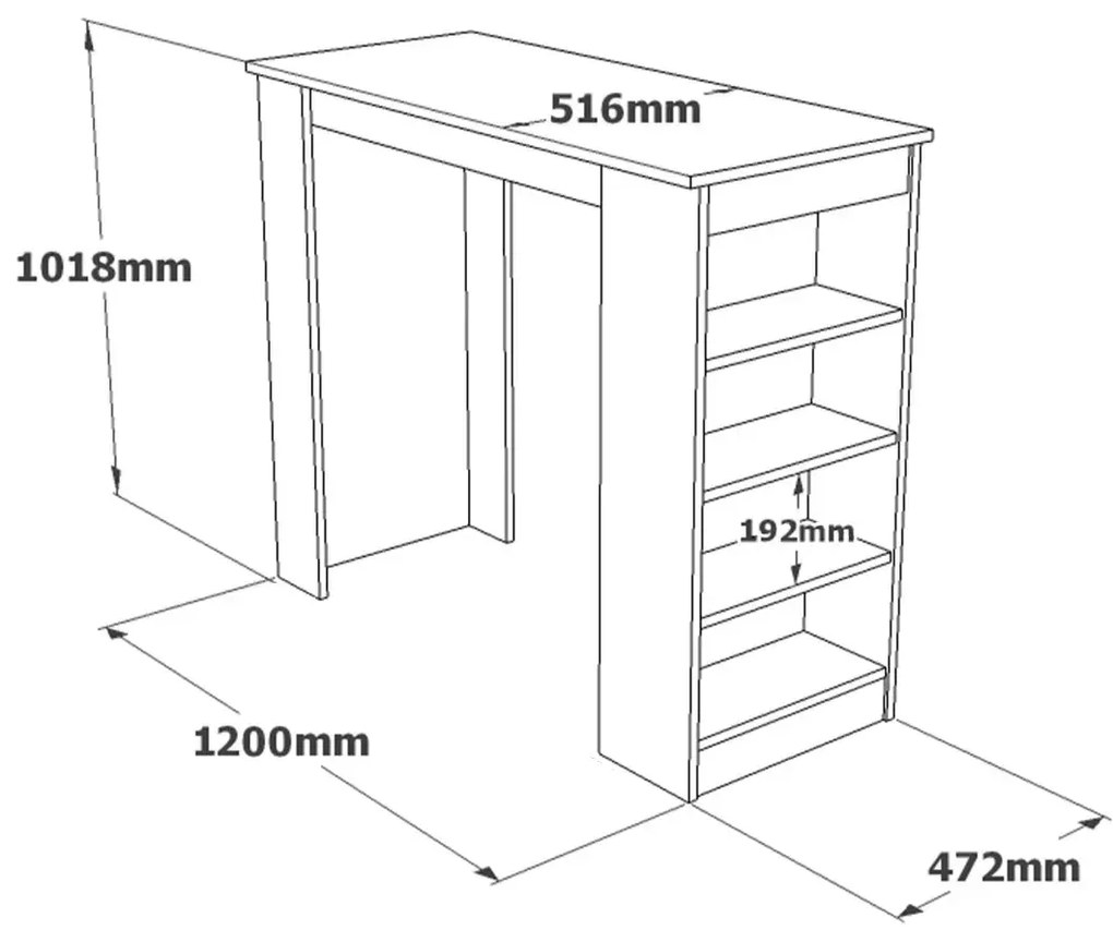 Barový stůl Houseland Masasi beton/kámen