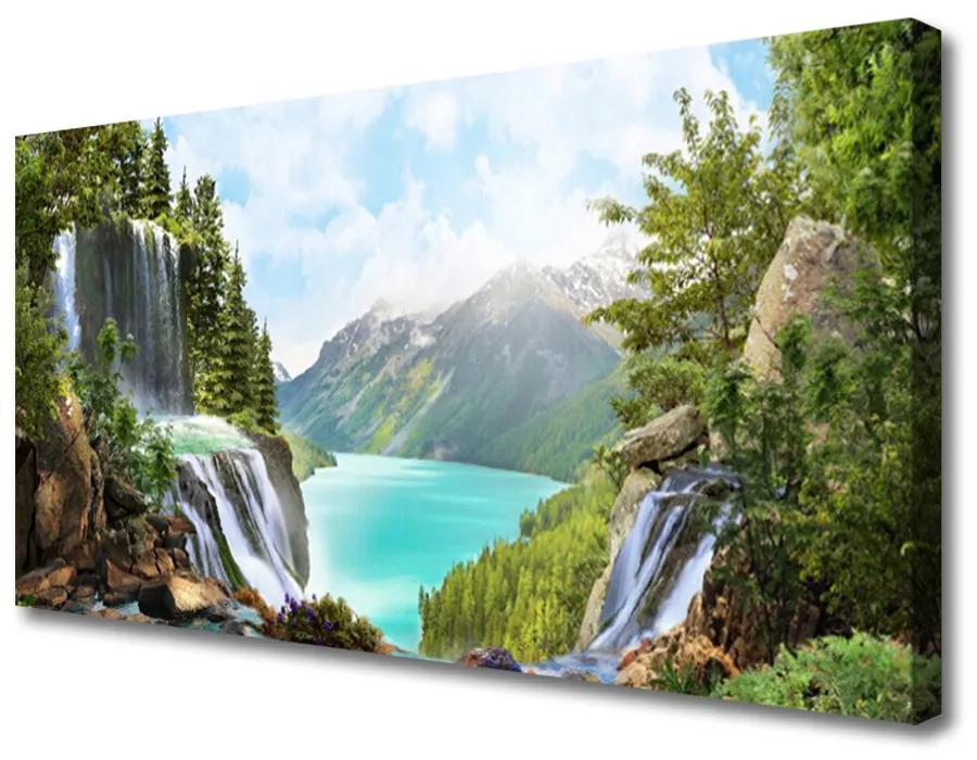 Obraz na plátně Záliv Vodopád Hory 120x60 cm