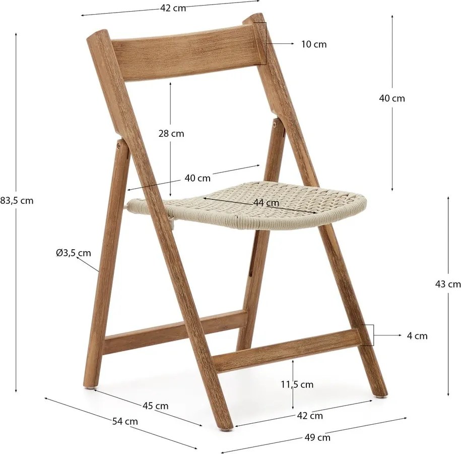 Dřevěná zahradní židle v bílo-přírodní barvě Dandara – Kave Home