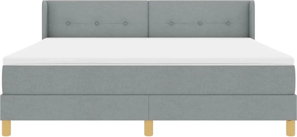 Postel s boxspringem s čelo Světle šedá 200 x 180 cm textil 3341307