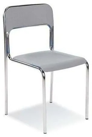 Plastová jídelní židle Cortina Chrom, šedá