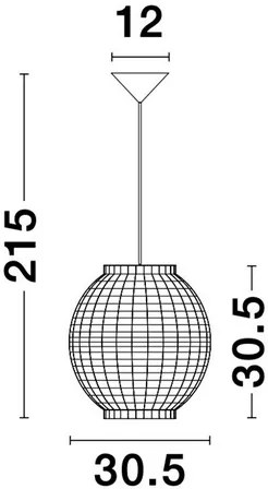 Nova Luce Závěsné svítidlo GRIFFIN ø 30,5 cm, v. 215 cm