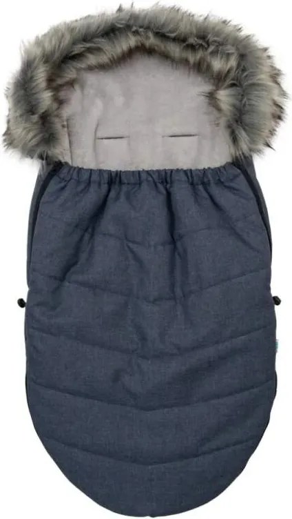 Dětský fusák New Baby s kožíškem tmavě modrý
