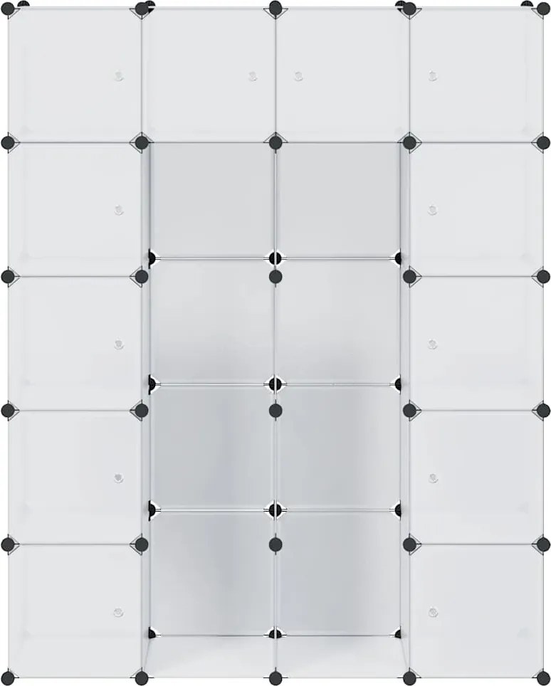 Modulární skříň se 14 přihrádkami bílá 37 x 146 x 180,5 cm 240500