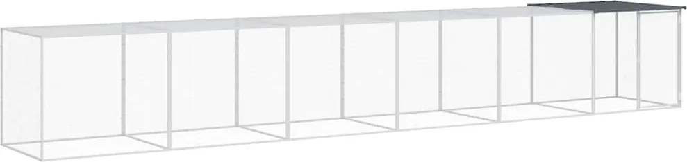 Klec pro kuřata se střechou antracitová 603 x 98 x 90 cm ocel 3189041