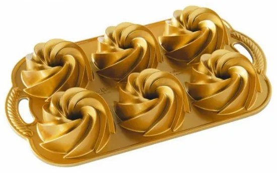 Nordic Ware Minibábovky Heritage plát se 6 formičkami zlatá