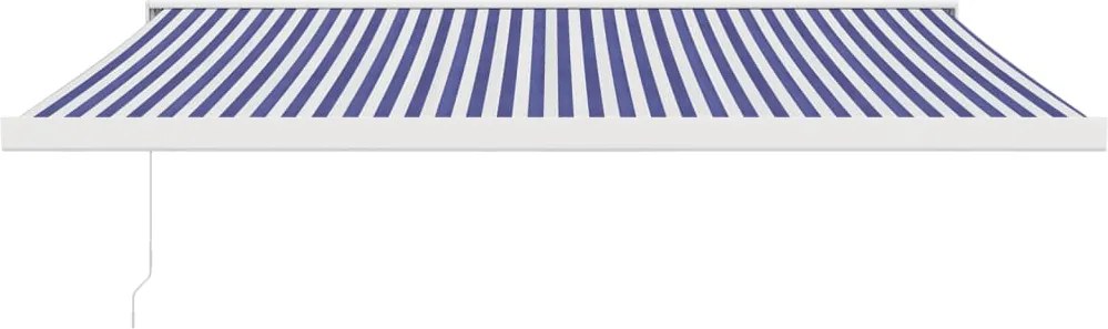 Zatahovací markýza modrá a bílá 4 x 3 m textil a hliník 3154523