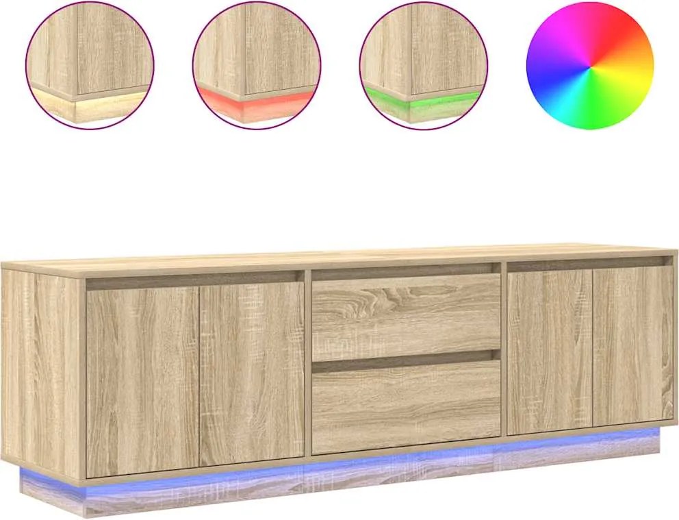 TV skříňka s LED osvětlením Dub Sonoma 160,5x41x50 cm 3328428