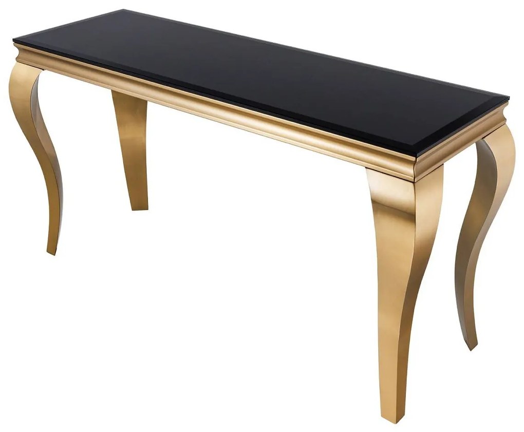 Designová konzole Rococo 140 cm černá / zlatá