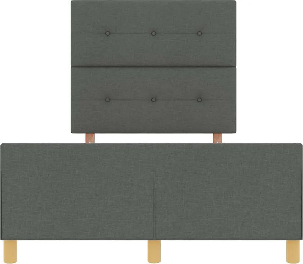 Rám postele s čelo Tmavě šedá 120 x 190 cm textil 3344712