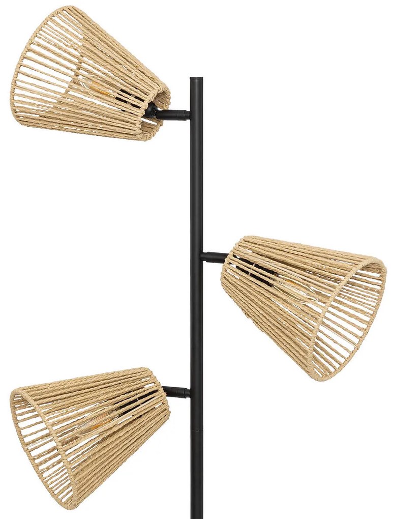 Stojací lampa boho GIADA, 3 otočné stínidla, 150 cm