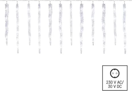 LED vánoční girlanda EMOS DCPC07 12x rampouch 3,6m 230V studená bílá