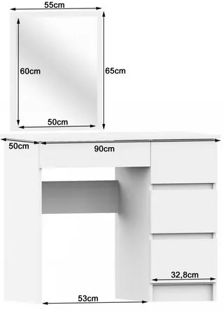 Toaletní stolek T-6/SL pravý