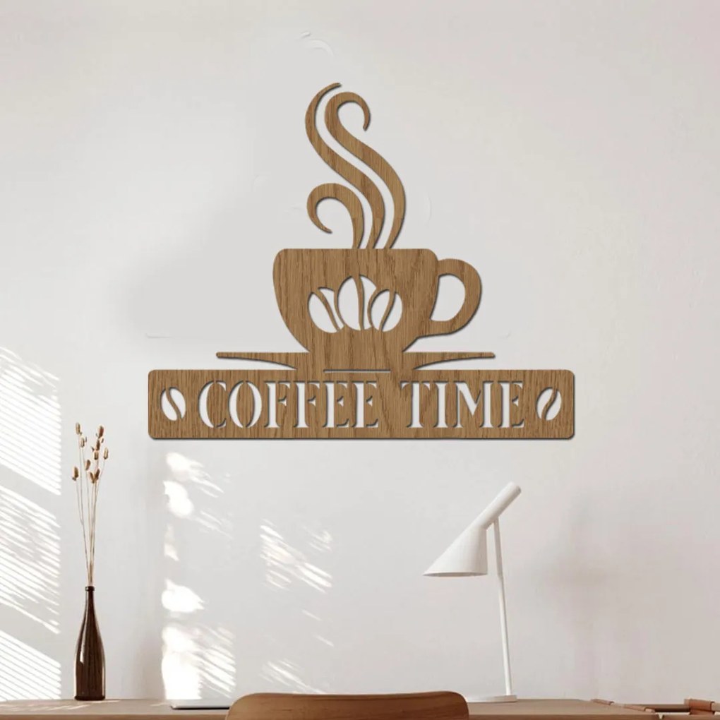 dřevo života Dřevěná dekorace COFFEE Zvolte rozměr (cm): 40x34, Zvolte barvu dekoru: Dub zlatý