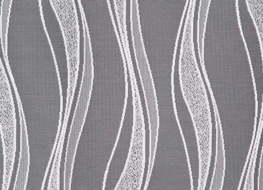 Olzatex žakárová záclona PARADISA 3904 vlnka, s bordurou, bílá, výška 140cm (v metráži)