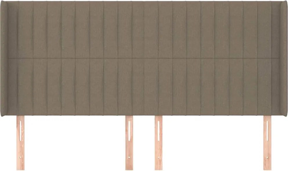 Čelo postele typu ušák taupe 203x16x118/128 cm textil 3119844