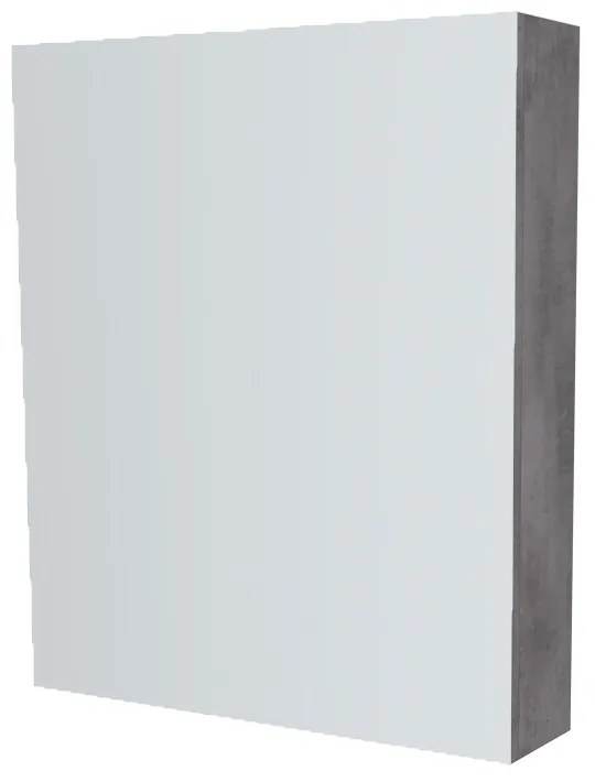 Mereo, Mereo Koupelnová zrcadlová skříňka 60 cm, galerka, 1x dvířka levá, Multidecor, Beton tmavě šedý, MER-CN798G61BET2