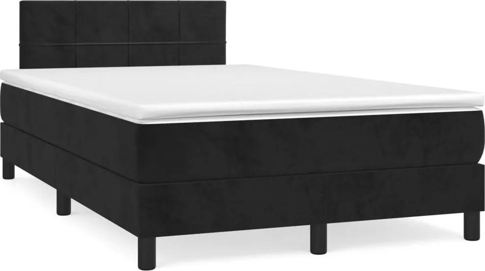 vidaXL Box spring postel s matrací 120 x 200 cm samet [3141295] Barva: Růžová