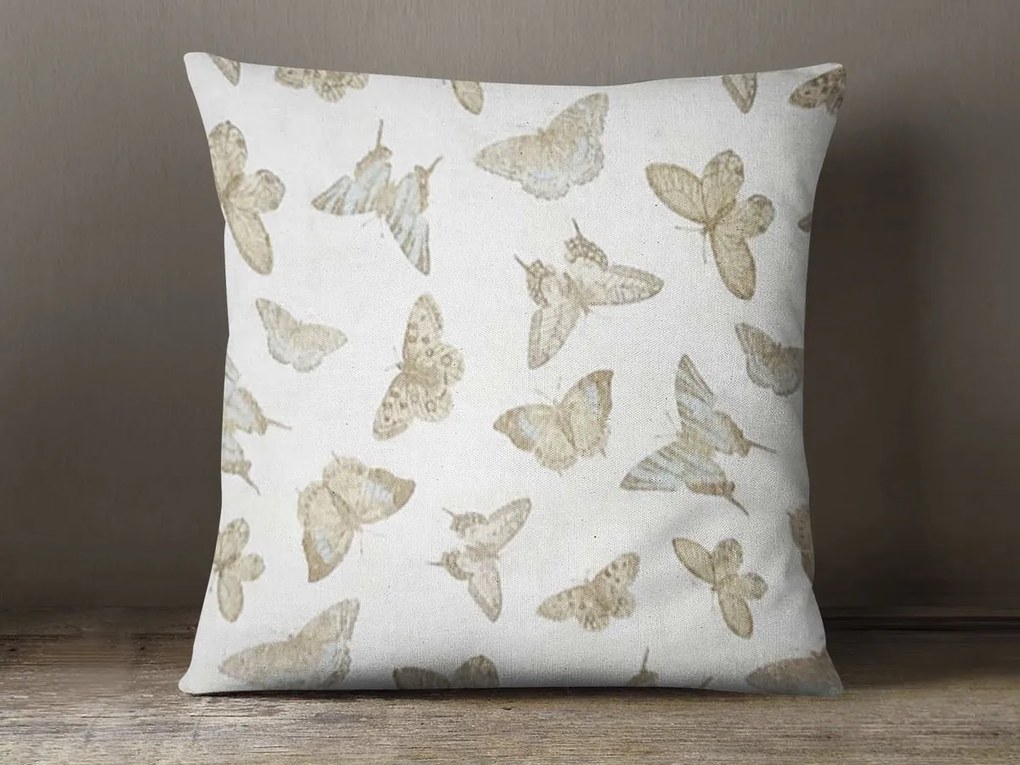 Goldea dekorační povlak na polštář loneta - vzor tyrkysoví motýli 70 x 90 cm