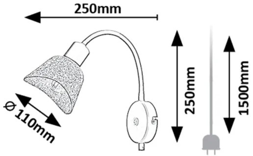 Rabalux 73009 - Nástěnné bodové svítidlo FARELIA 1xE14/10W/230V