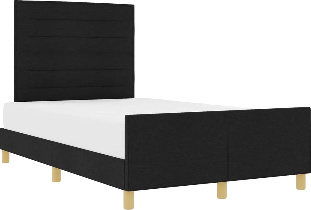 Rám postele s čelo Černá 140 x 190 cm textil 3344650