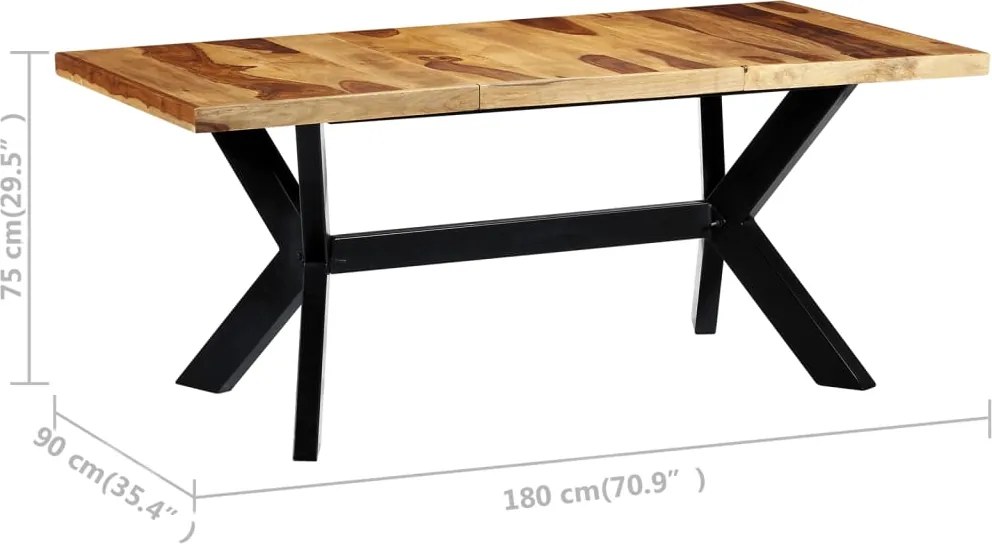 vidaXL Marketos Jídelní stůl 180 x 90 x 75 cm masivní akáciové dřevo